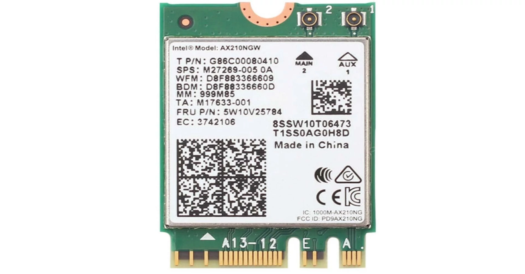 Intel NIC WI-FI 6 AX210 2230 2x2 AX R2 6GHz + BT No vPro - Intel - PCLAND