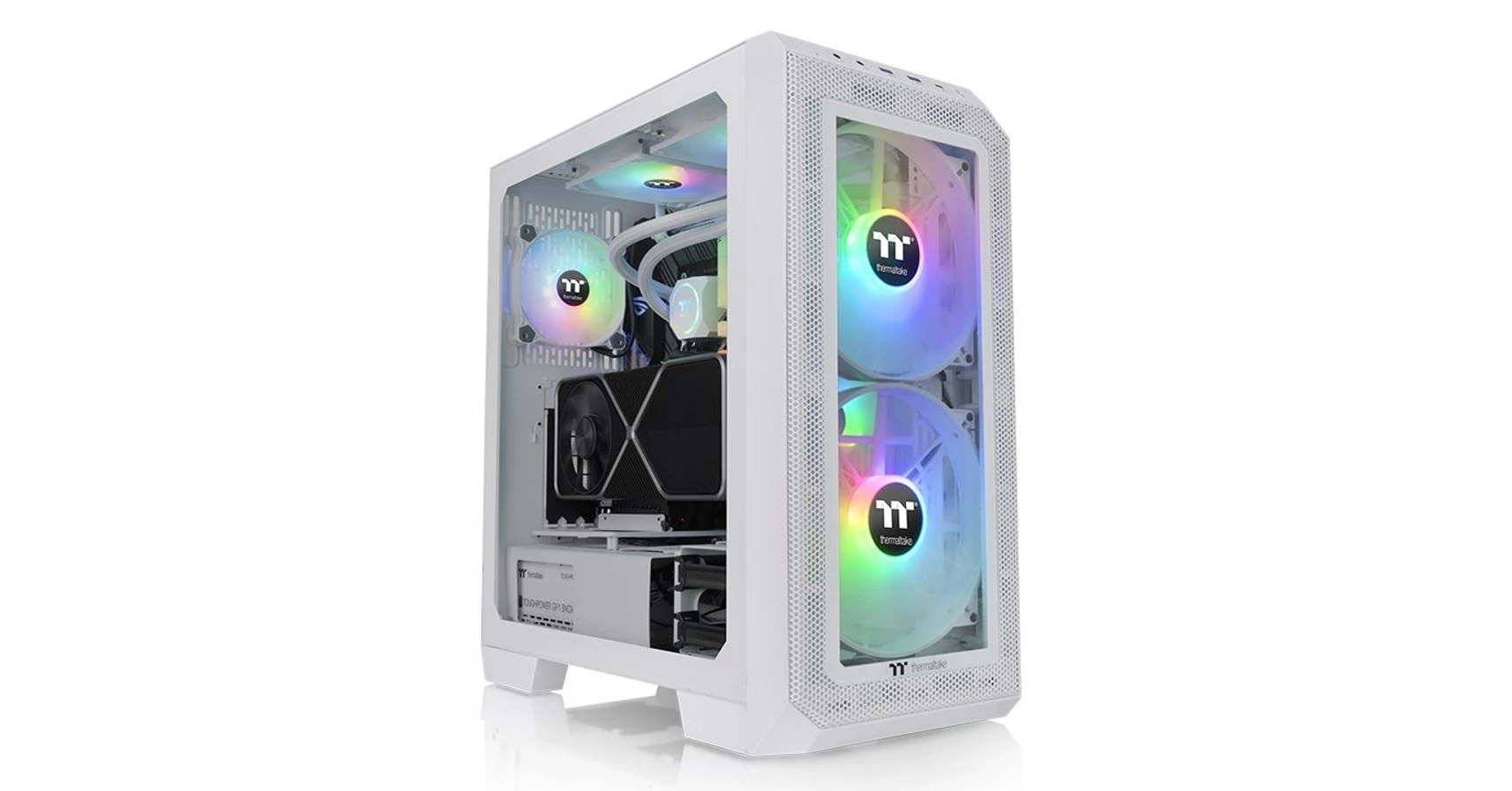 Thermaltake View 300 MX Snow Mid Tower Chassis ARGB Tempered Glass ...