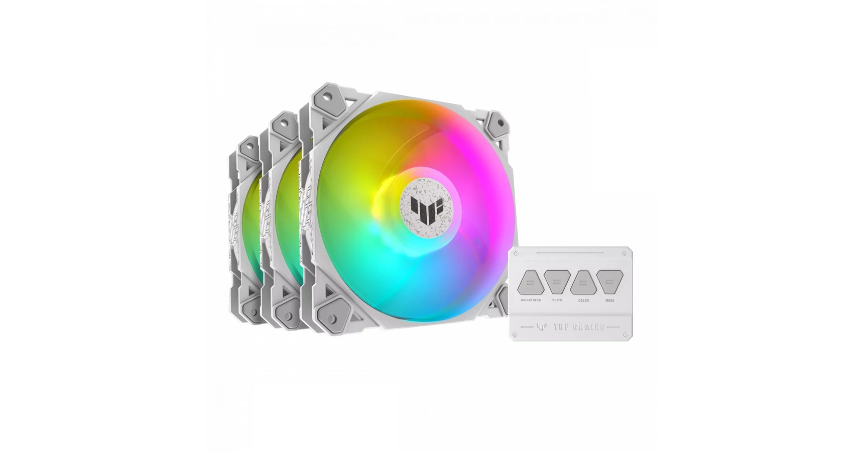 Asus TUF Gaming TF120 ARGB Triple Fan Kit with ARGB Controller White ...