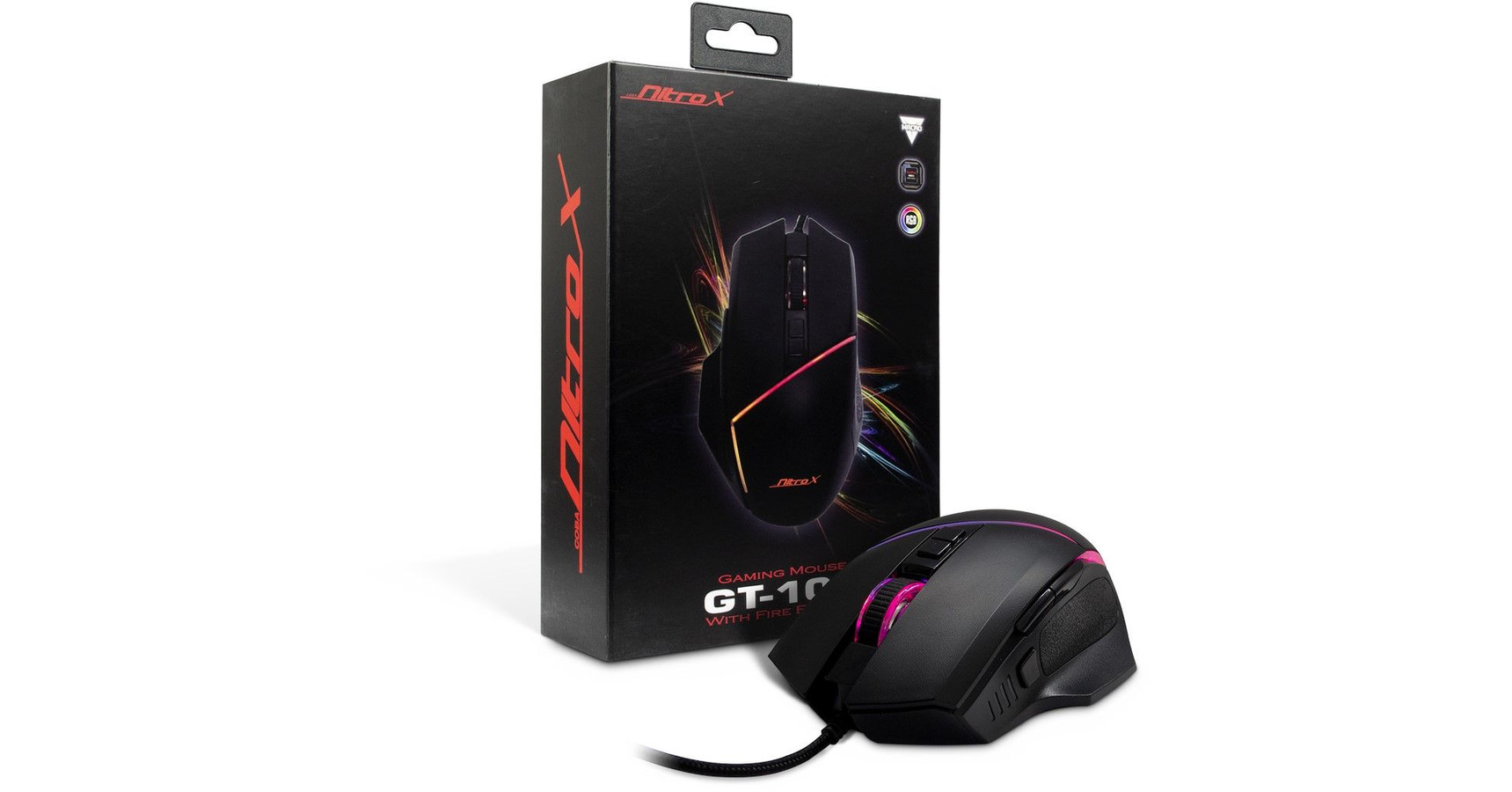 Inter-Tech Nitrox GT-100 RGB Gaming mouse Black - Inter-Tech - PCLAND