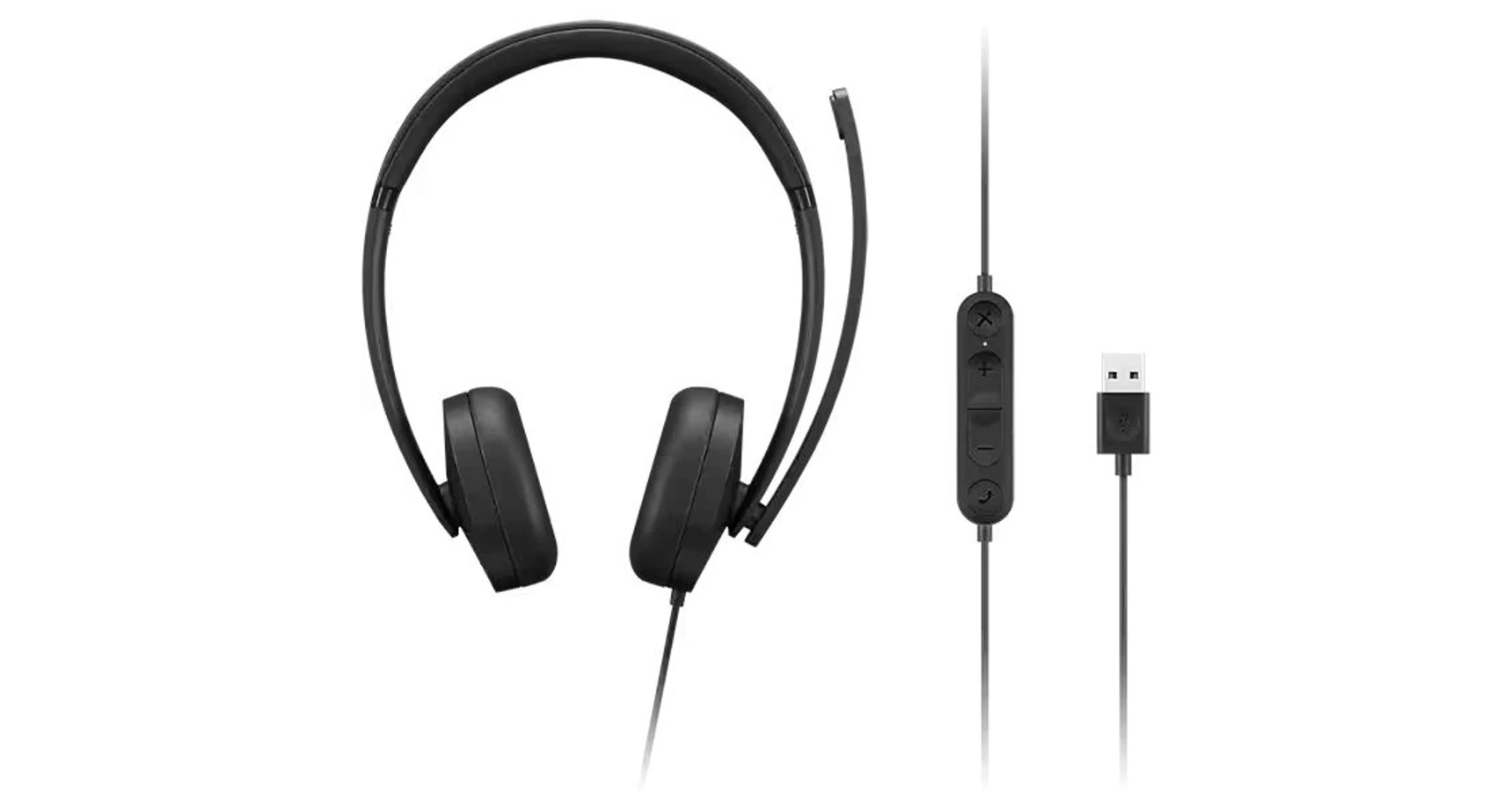 Lenovo USB-A Wired Stereo Gen 2 Headset Black - Lenovo - PCLAND